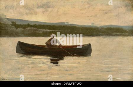 Winslow Homer, Playing a Fish, 1875, reworked in the 1890s, oil on ...