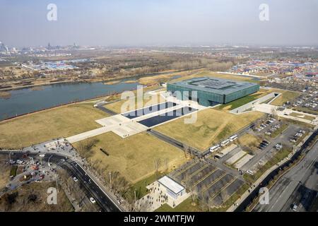 Aerial photo shows the new Henan Science and Technology Museum in ...