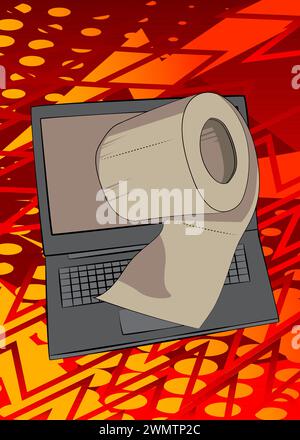Cartoon Laptop Toilet Paper, comic book Notebook Hygiene Accessory ...