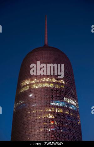 Sunrise view of Burj Doha . Iconic Doha Tower Stock Photo - Alamy