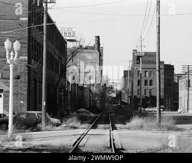Railroad Spur Track behind 0 Block of Main Street, with Rear Walls of ...
