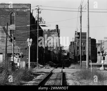 Railroad Spur Track behind 0 Block of Main Street, with Rear Walls of ...