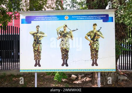 An outdoor poster, instructional, training photograph for the military ...