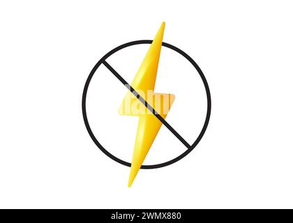 Antistatic line prohibition vector sign. Crossed lightning bolt, no ...