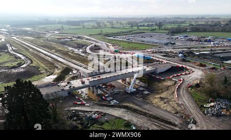 An aerial view of the HS2 Construction progress in Wendover ...