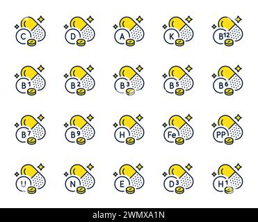 Vitamin B12 icon, healthy medicine pill supplement symbol, complex ...