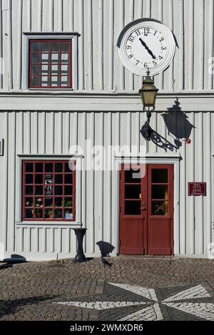 Matchstick museum, museum, match museum, clock, facade, detail, wooden ...