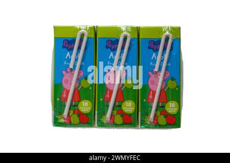 carton of Peppa Pig Apple Fruit Drink isolated on white background ...