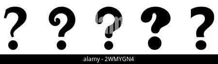 Question marks. Big set of black and white question marks Stock Vector ...