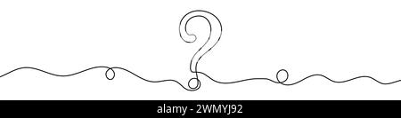 Continuous editable drawing of question mark. One line drawing ...