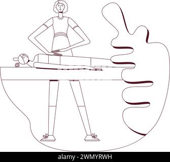 Abdominal massage treatment by professional therapist in spa. Contour ...