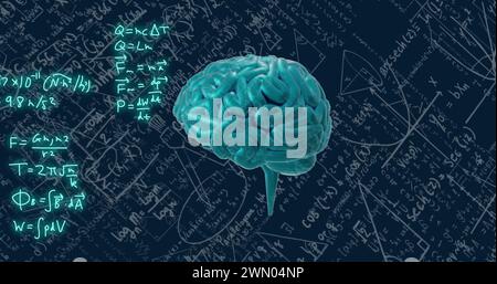 Image of human brain and mathematical data processing Stock Photo - Alamy