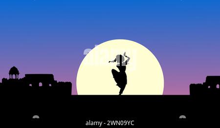 Classical Dance silhouettes A drawing of the outline of an Indian ...