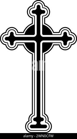 Gothic Christian cross icon symbol. Flat vector illustration Stock ...