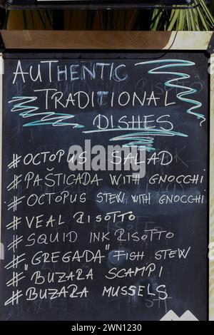 Croatian cuisine. Restaurant menu in Croatia with generic food names in ...