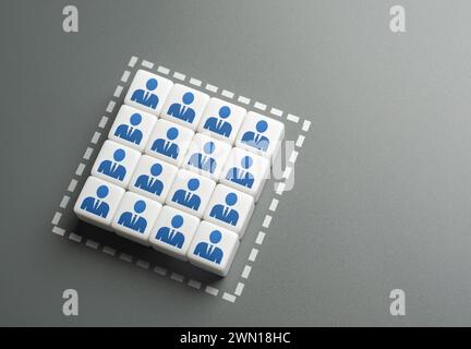 Team of workers surrounded by a border. Discipline and teamwork ...