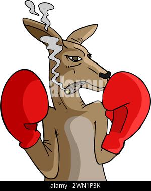 Cartoon illustration of kangaroo boxing Stock Vector Image & Art - Alamy