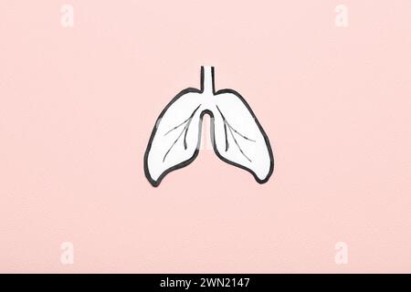 Drawn paper lungs on beige background Stock Photo - Alamy