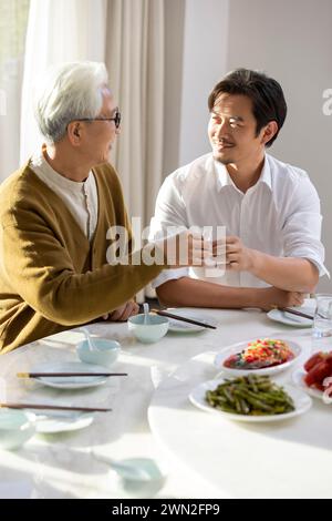 Father and son in Chinese traditional clothes Stock Photo - Alamy