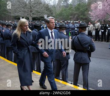 Georgia Gov. Brian Kemp arrives for the State of the State on Thursday ...