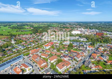 Die Gemeinde Raubling im oberbayerischen Inntal bei Rosenheim im ...
