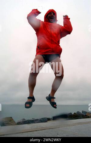 person making a jump for joy, sign of happiness and joy person making a ...