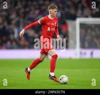 Liverpool's Conor Bradley in action during the Premier League match at ...