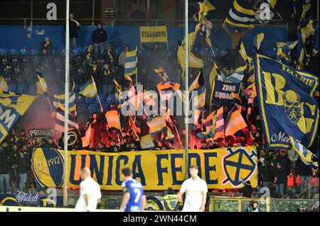 Pisa, Italy. 28th Feb, 2024. Fans of Modena during Pisa SC vs Modena FC ...