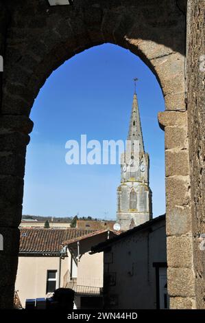 Confolens Church Tower viewed from the Remparts of the town's medieval ...