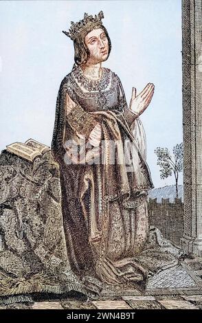 Isabella I (1451-1504). Queen of Castile (1474-1504). Queen consort of ...