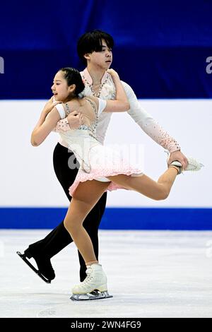 Adele ZHENG & Andy DENG (USA), during Junior Pairs Free Skating, at the ...