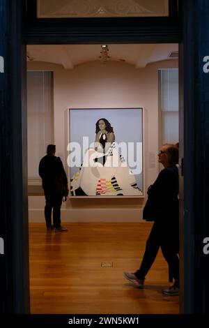 The portrait "Michelle LaVaughn Robinson Obama" by Amy Sherald display ...
