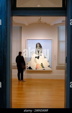 The portrait "Michelle LaVaughn Robinson Obama" by Amy Sherald display ...