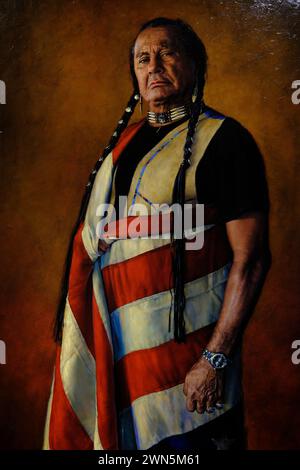 Portrait of Russell Means by Bob Coronato display in National Portrait ...