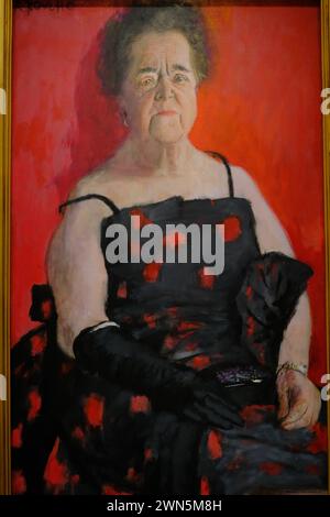 Portrait of American author and gossip columnist Elsa Maxwell painted ...