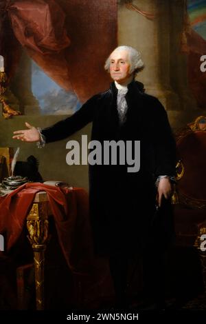 This oil painting by American artist Gilbert Stuart, created around ...