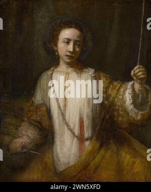 Lucretia, 1666, Painting by Rembrandt Stock Photo - Alamy