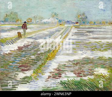 Vincent van Gogh, Landscape with Snow . 1888. Post-Impressionism. Oil ...