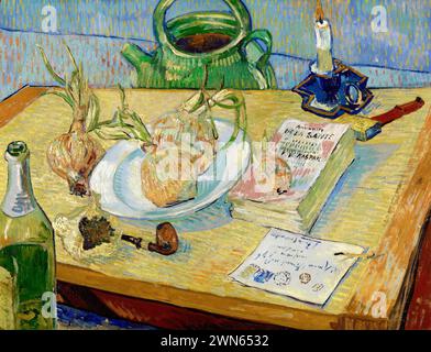 Still life with plate of onions (1889) by Vincent van Gogh (1853-1890 ...