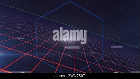 Image of media icons over shapes Stock Photo - Alamy