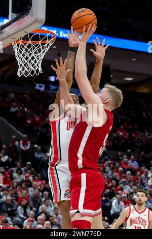 Nebraska forward Rienk Mast shoots during the second half of an NCAA ...