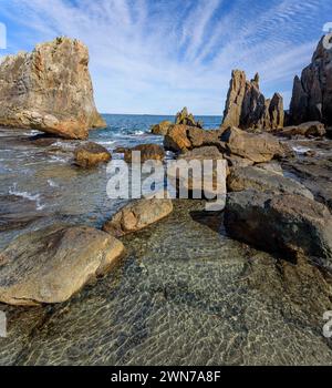 Hashigui Rocks amazing natural stone formations in Kushimoto Town in ...