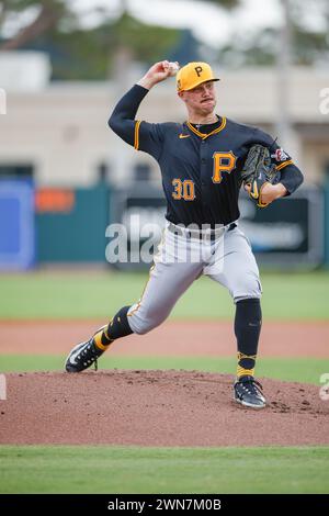 Pittsburgh Pirates pitcher Paul Skenes (23) delivers the first pitch of ...