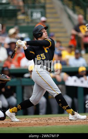 Pittsburgh Pirates center fielder Jack Suwinski catches a fly ball ...