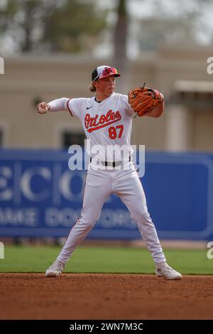 Baltimore Orioles second baseman Jackson Holliday (87) during a Spring ...