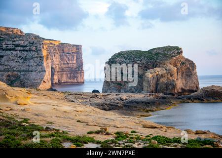 Fungus Rock on Gozo island. Dwejra Bay. Malta Stock Photo - Alamy