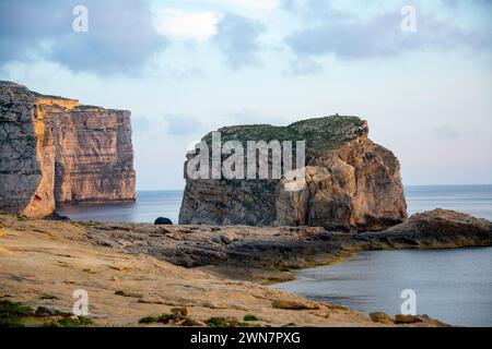 Fungus Rock on Gozo island. Dwejra Bay. Malta Stock Photo - Alamy