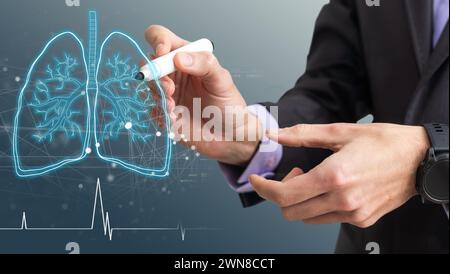 Healthy Human Lungs 2d illustration Stock Photo - Alamy