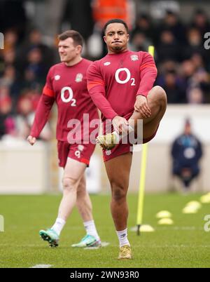 England's Max Ojomoh during a training session at Allianz Stadium ...