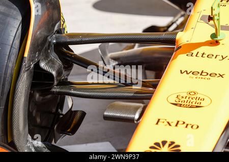 McLaren F1 Team MCL38, mechanical detail of front wing during the ...